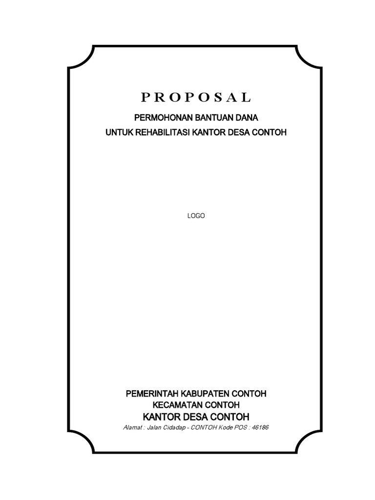 Contoh Proposal Rehabilitasi Kantor Desa | PDF