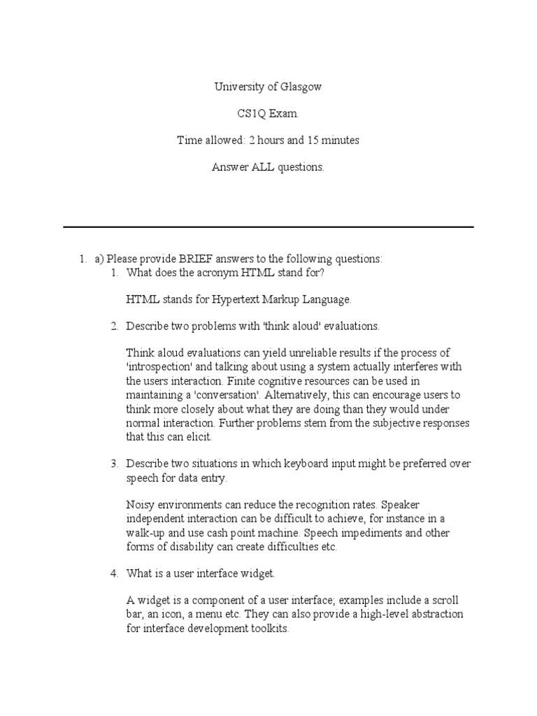 HCI Exam | PDF | Human–Computer Interaction | Internet