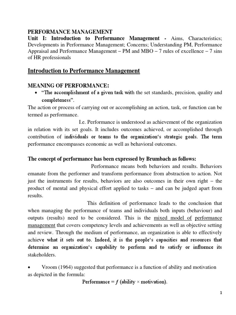Performance Management | PDF | Performance Appraisal | Performance ...