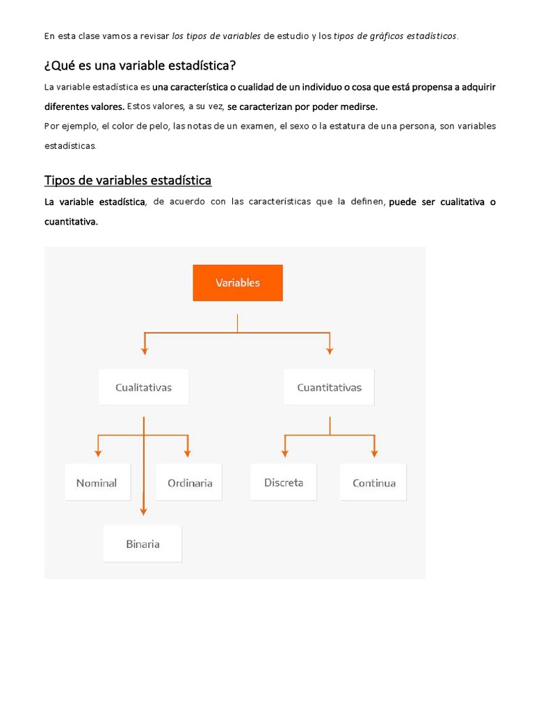 Tipos de Variables y Gráficos Estadísticos | PDF | Histograma ...