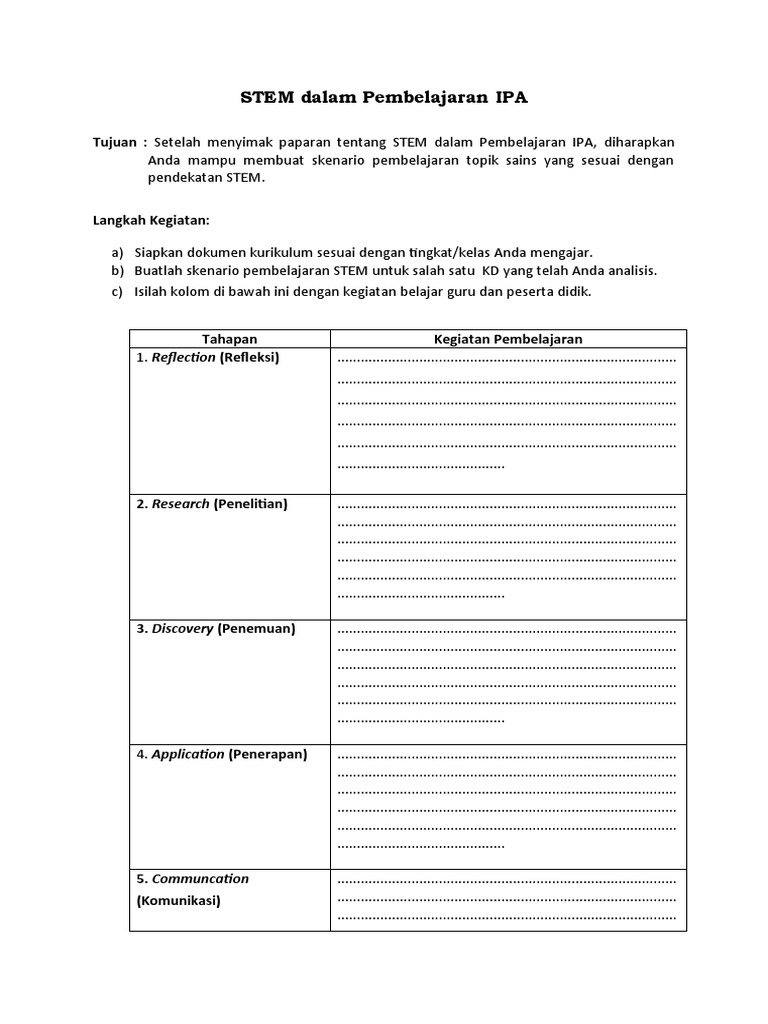 LK STEM Dalam Pembelajaran IPA | PDF | Griya & Taman | Seni