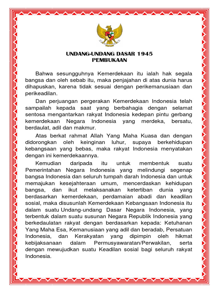2021 Pembukaan UUD 1945 | PDF