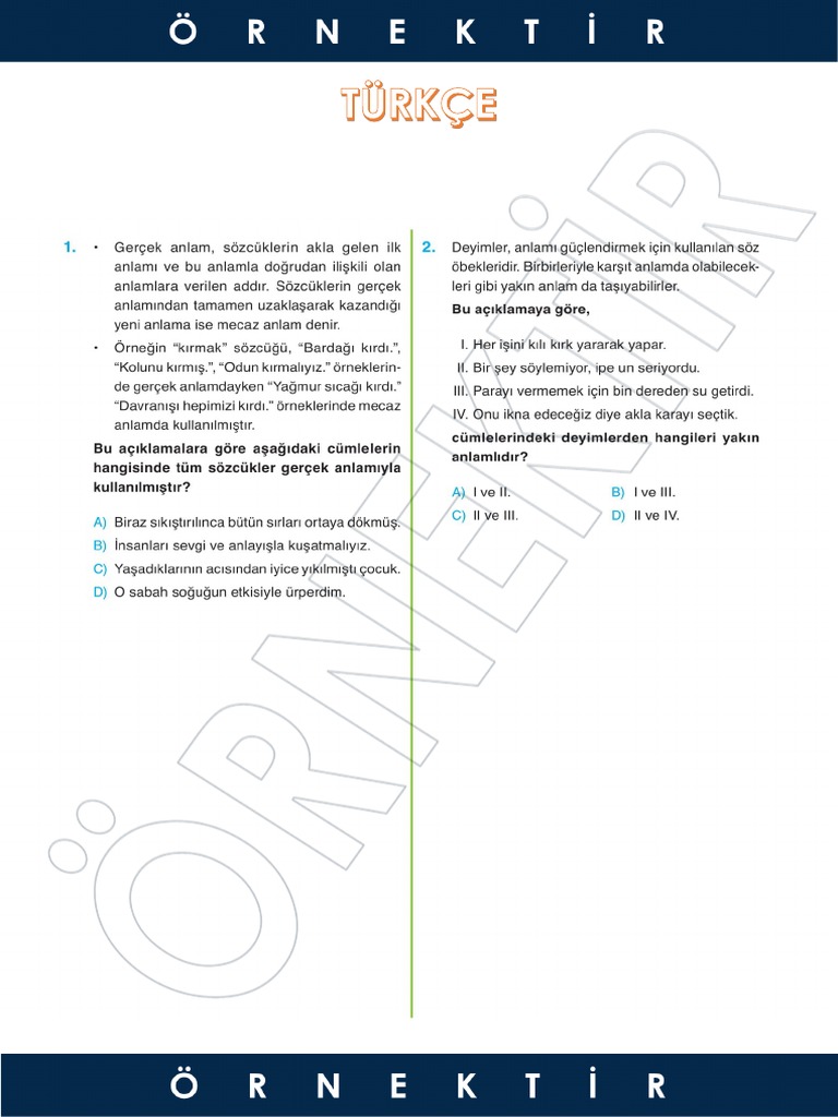 Ornek Sinav Sorulari 2 | PDF