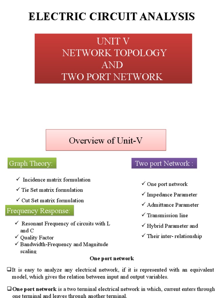 Unit V - 2 - Two Port Networks | PDF | Electrical Network | Electronics