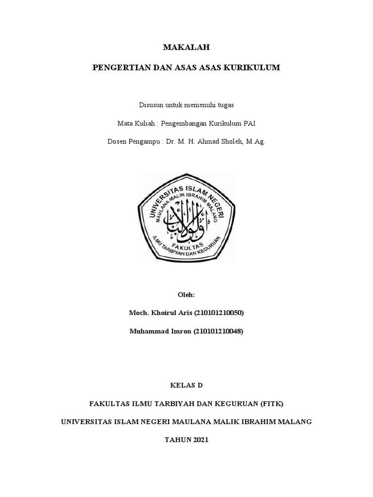 Makalah Kurikulum Pendidikan Islam | PDF