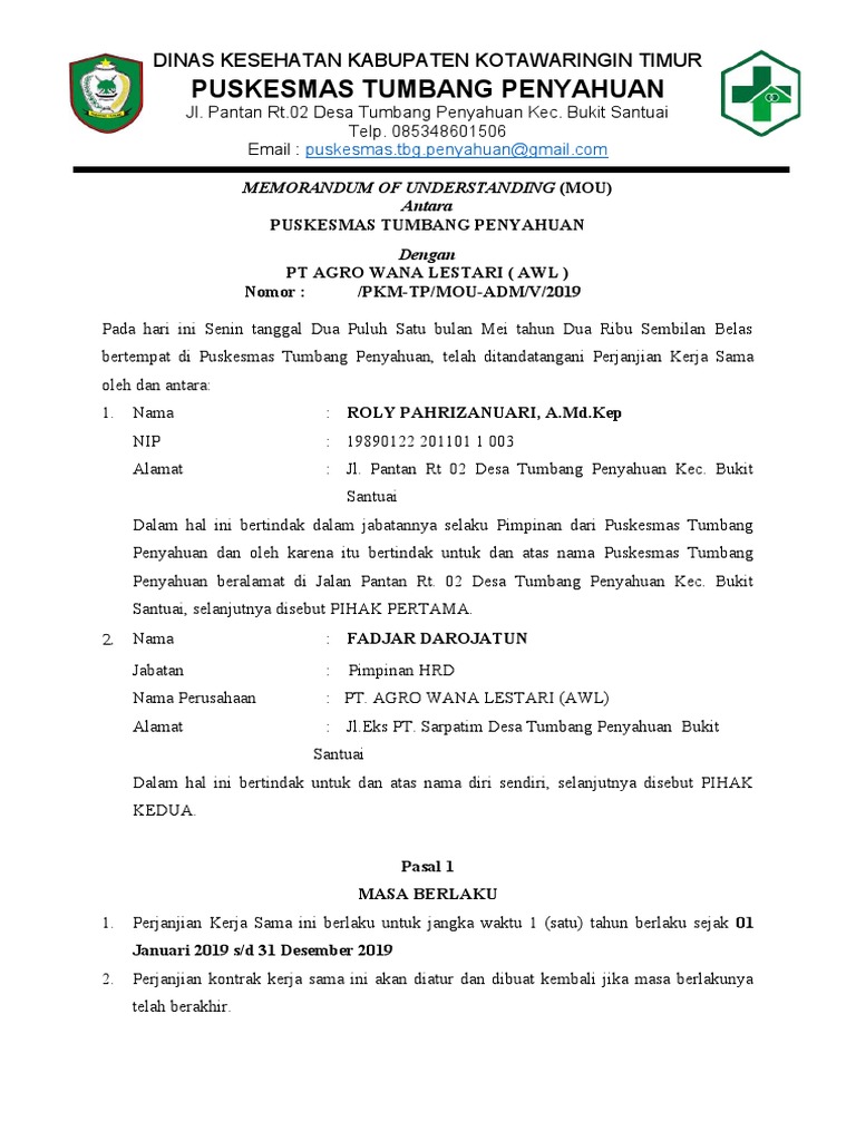 4.MOU Dengan AWL | PDF