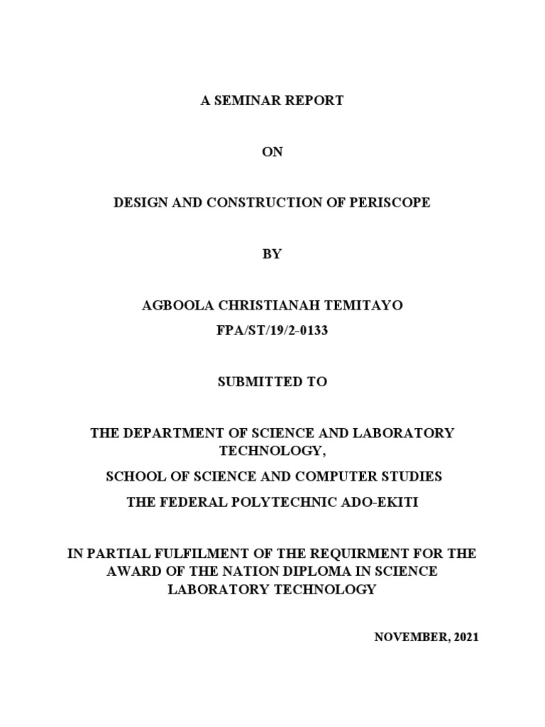 A Periscope Is An Instrument For Observation Over | PDF
