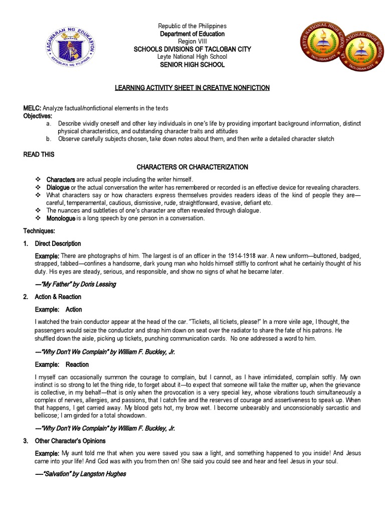 Learning Activity Sheets Week 4 CNF | PDF