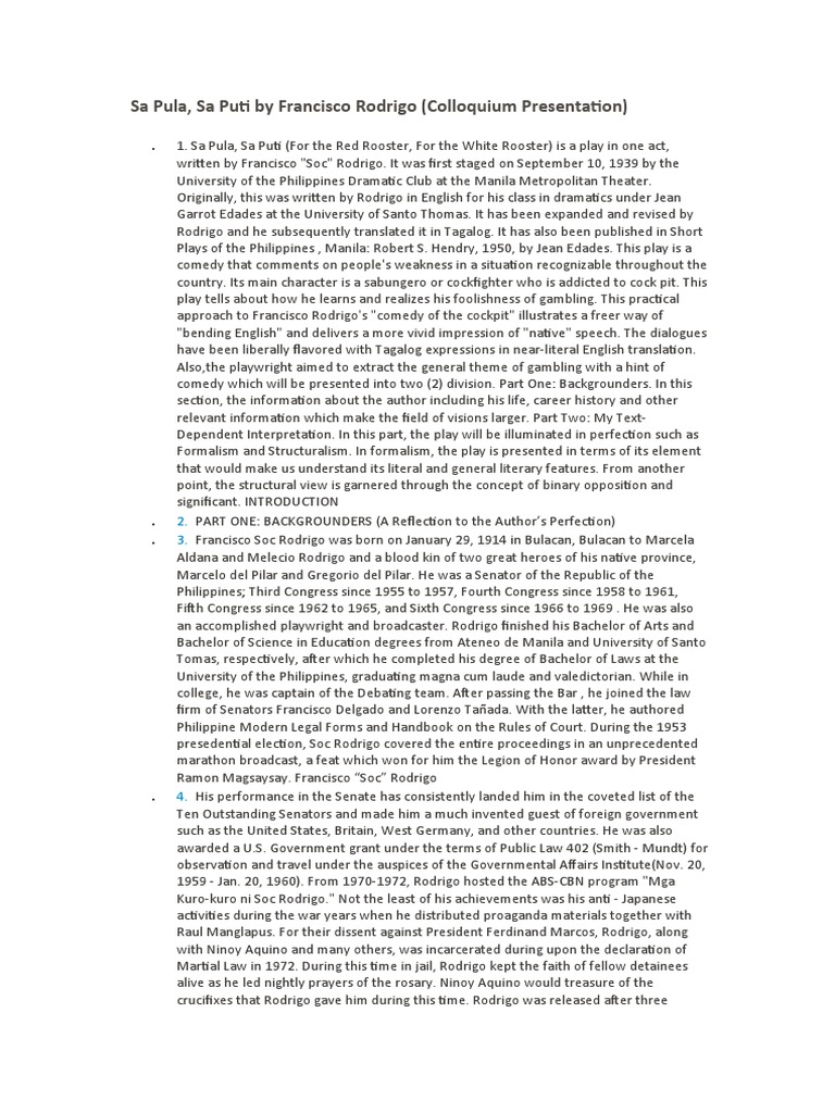 Sa Pula, Sa Puti by Francisco Rodrigo | PDF | Philippines