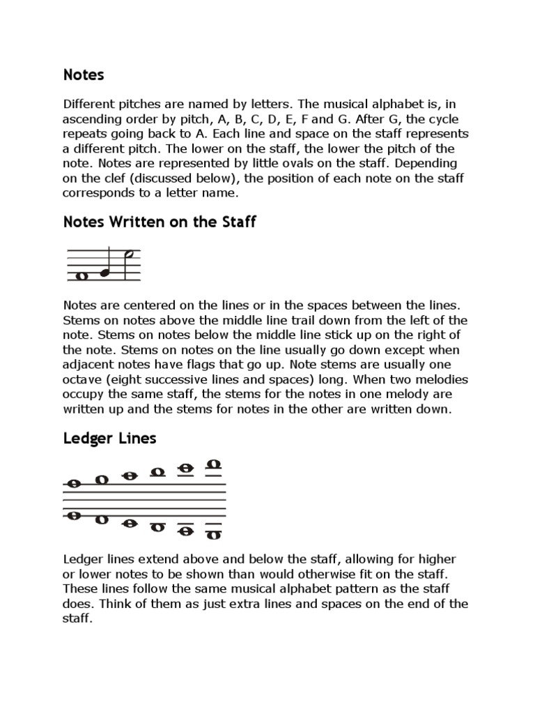 NOTES and Rests 1 | PDF | Sound | Music Theory
