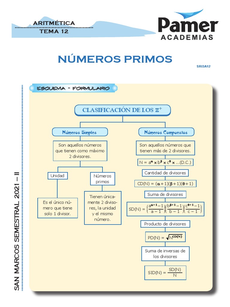 Clasificación de Números Primos y Compuestos | PDF | División ...