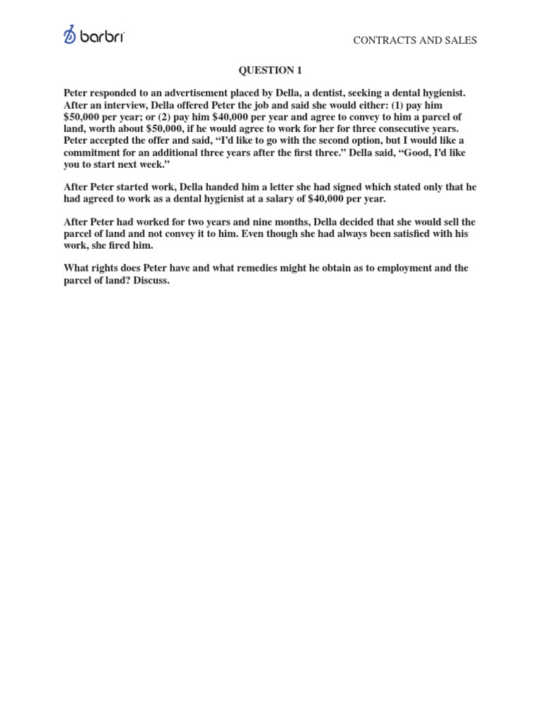 Contracts Essay - 1 | PDF | Estoppel | Offer And Acceptance