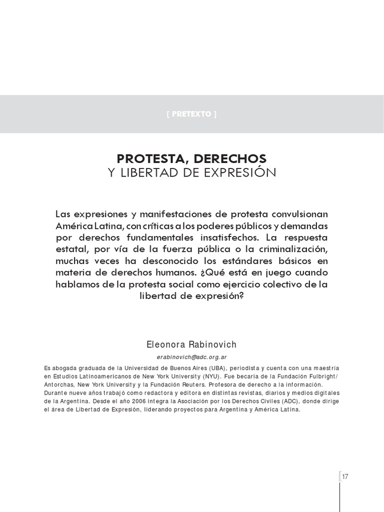 Pretexto Eleonora Rabinovich | PDF | Libertad de expresión | Democracia