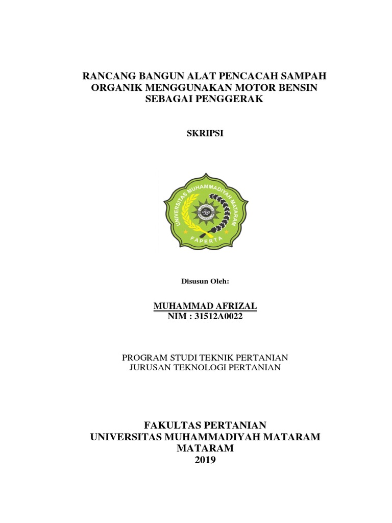 Alat Pencacah Sampah Organik Manual | PDF