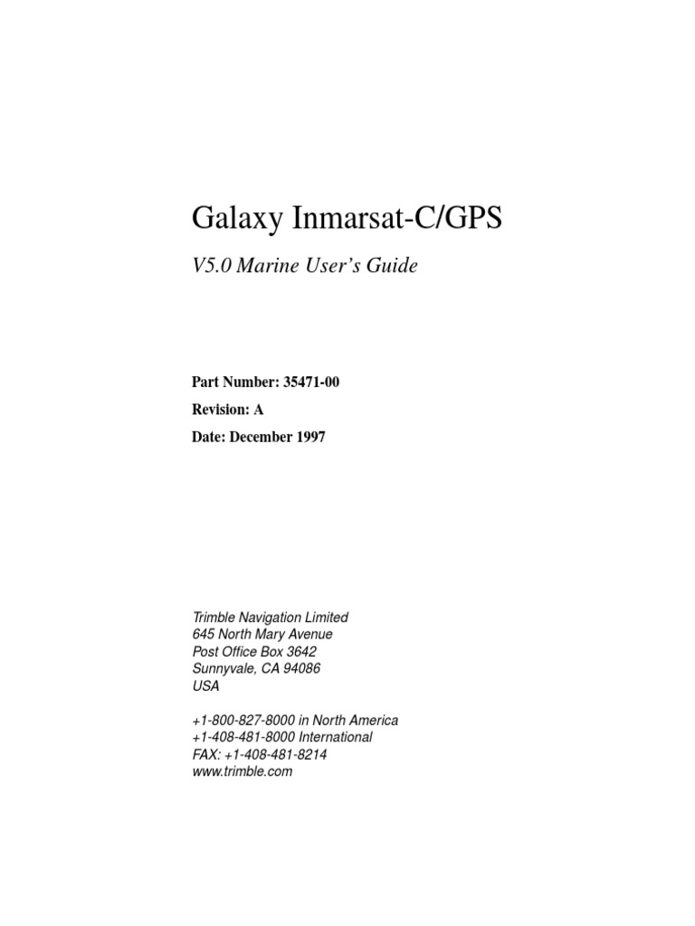 Galaxy Inmarsat-C/GPS: V5.0 Marine User's Guide | Descargar gratis PDF ...