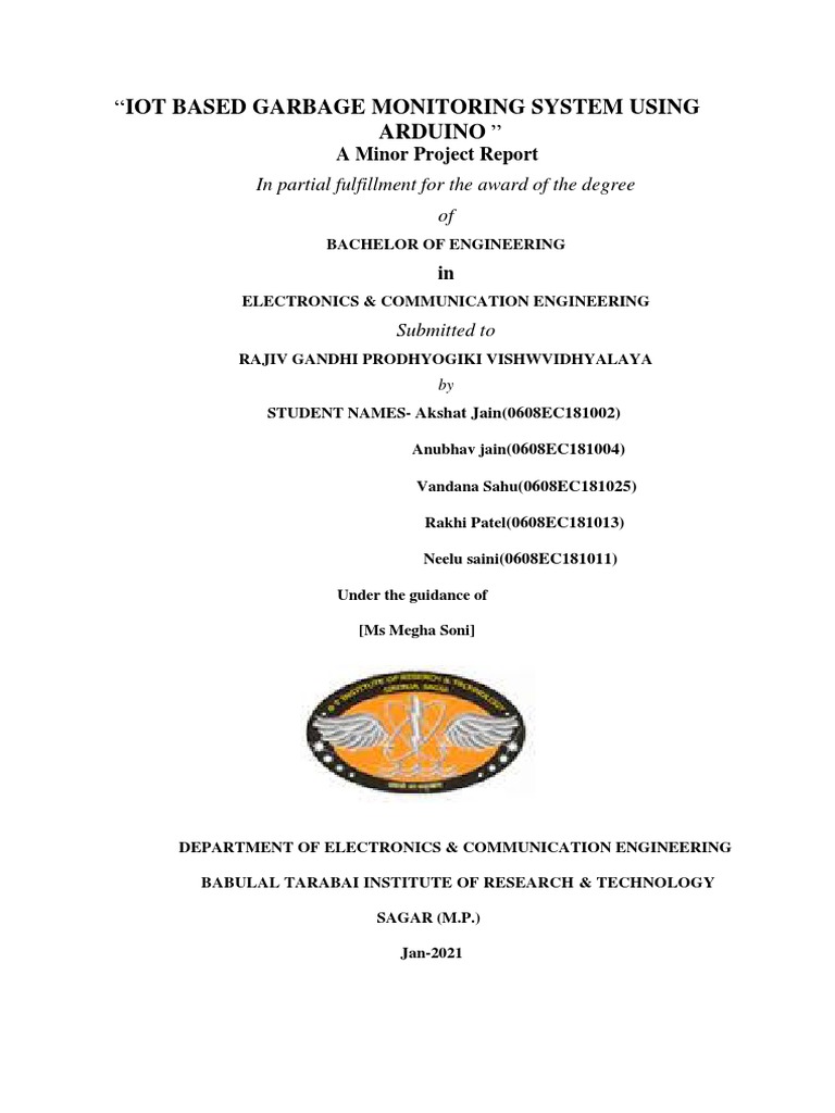 Iot Based Garbage Monitoring System | PDF | Arduino | Modem