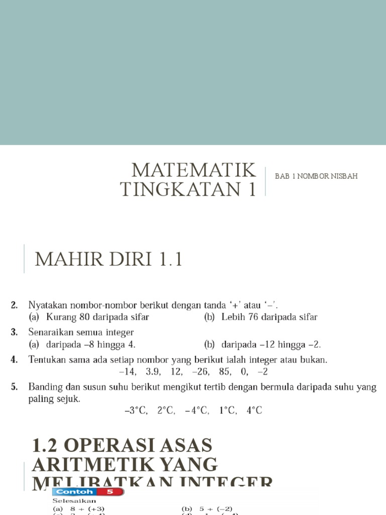 Matematik Tingkatan 1 Bab1 | PDF