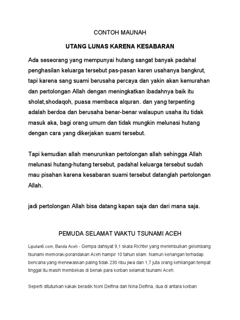 Contoh Maunah | PDF