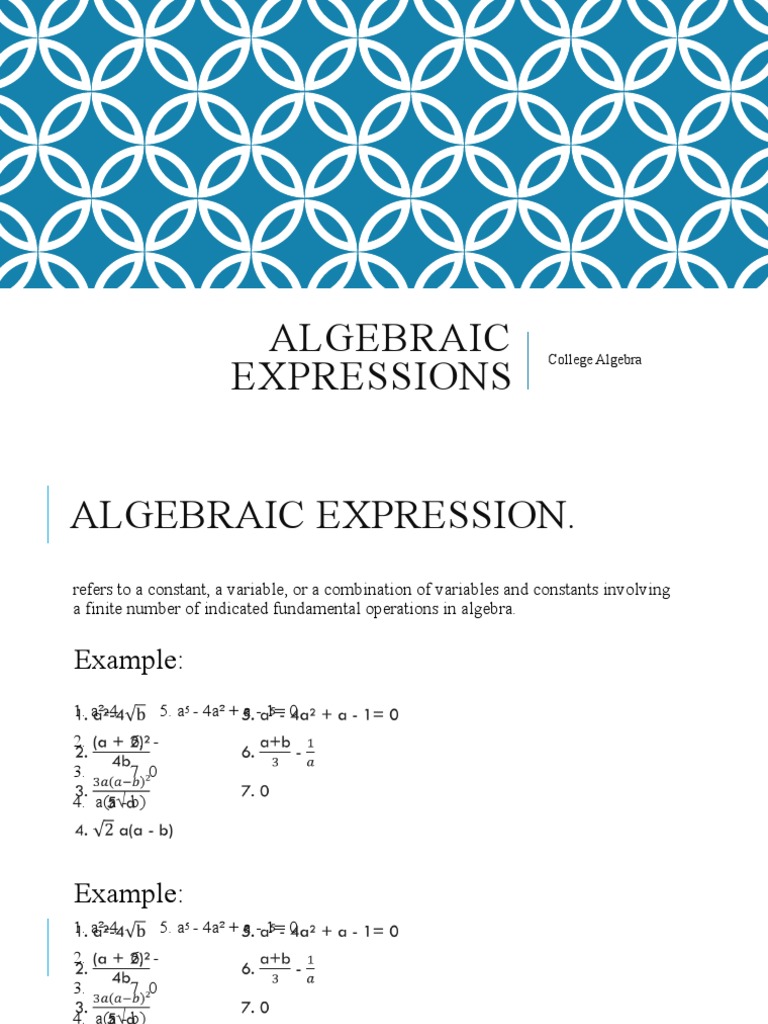 Algebraic Expressions: College Algebra | PDF | Polynomial | Rational Number