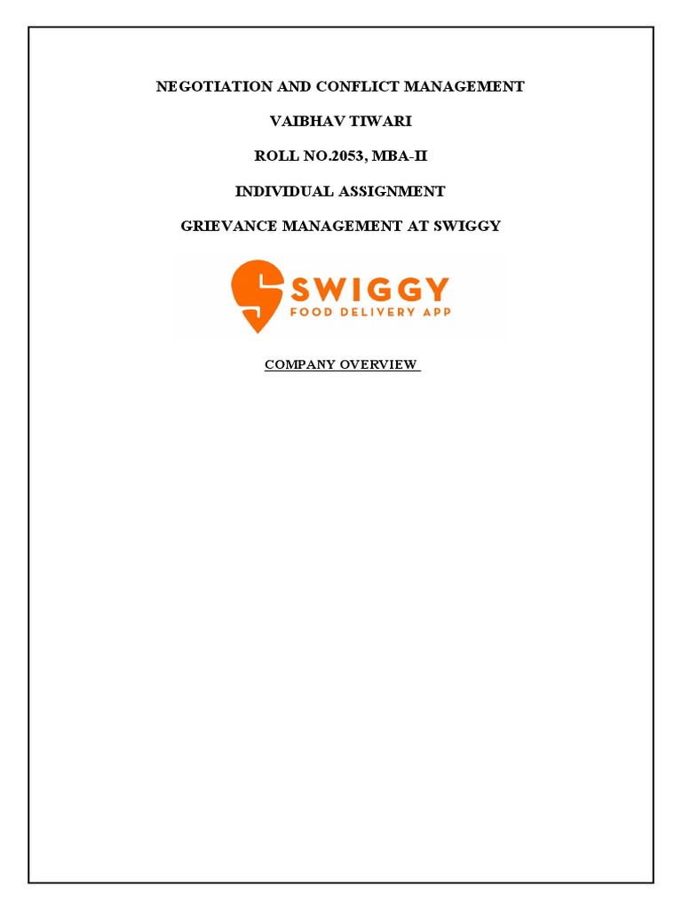 Negotiation and Conflict Management Vaibhav Tiwari ROLL NO.2053, MBA-II ...
