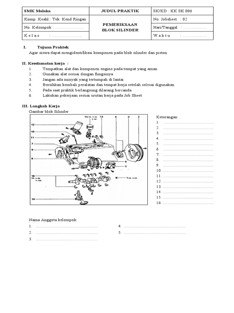IDENTIFIKASI KOMPONEN BLOK SILINDER DAN PISTON | PDF