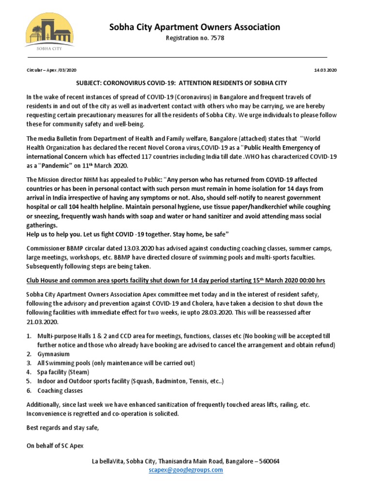 Apex Letter 03 2020 Covid-19 | PDF | Ongoing Events | Biological ...