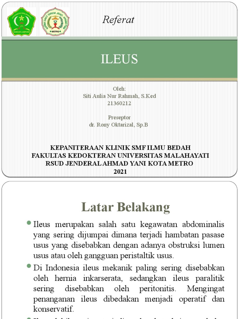 Ileus: Diagnosis dan Penatalaksanaan | PDF | Pengembangan Diri | Kesehatan Holistik