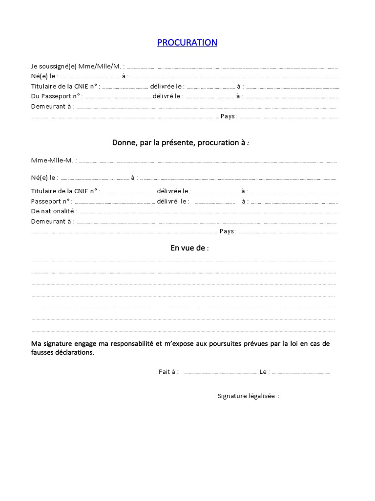 Modèles de Procuration (1) (1) - 0 | PDF