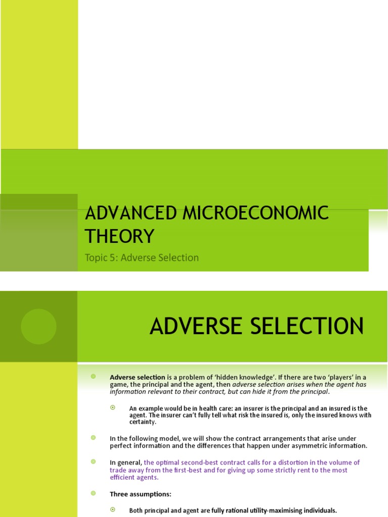 Adverse Selection | PDF | Adverse Selection | Monopoly