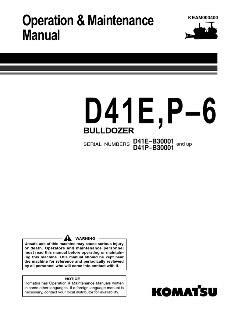D41e-6 D41P-6 Operação Manutenção | PDF | High Voltage | Safety