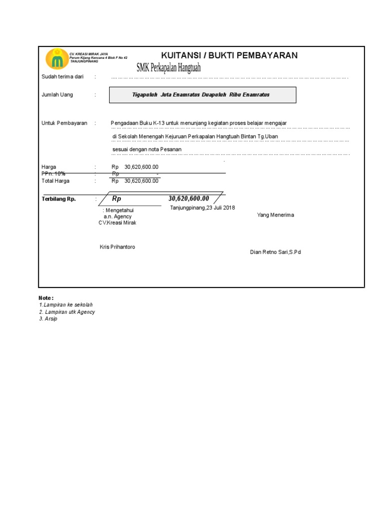 Contoh Kwitansi | PDF