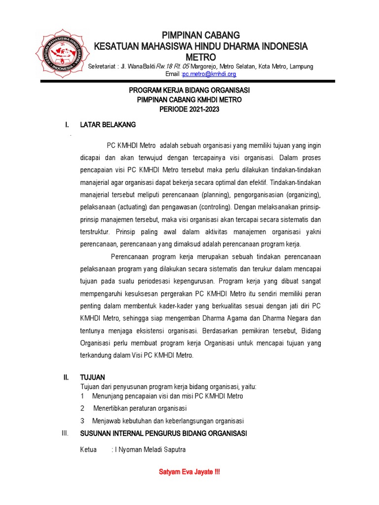Program - Kerja - Bidang Organisasi | PDF
