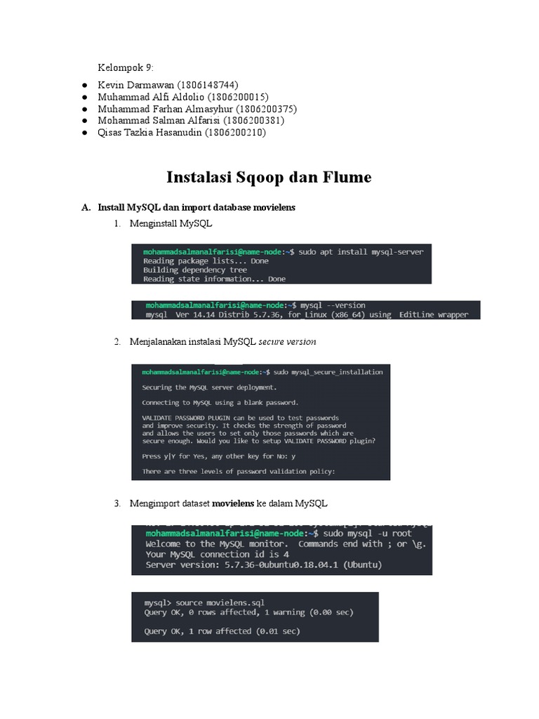 Instalasi Sqoop - Flume - Kelompok 9 | PDF