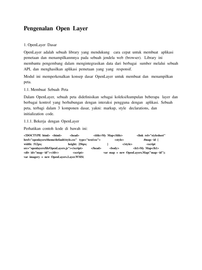 Tutorial Dasar Menggunakan Open Layer Dalam Bahasa Indonesia Pdf Pdf