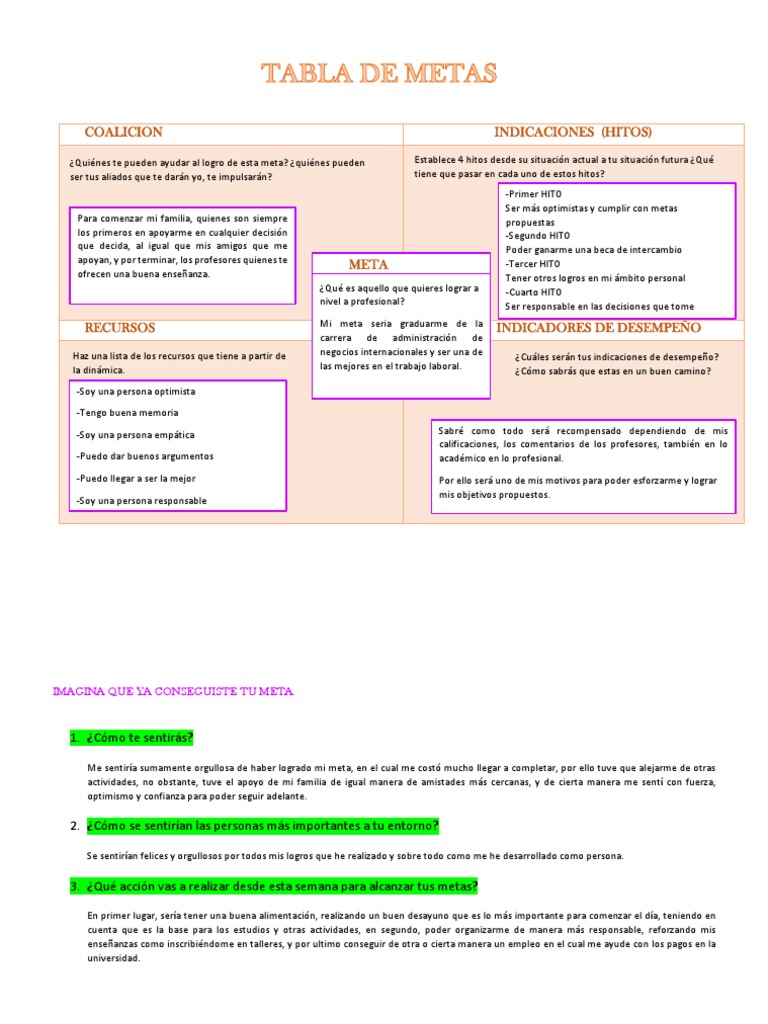 Tabla de Metas | PDF