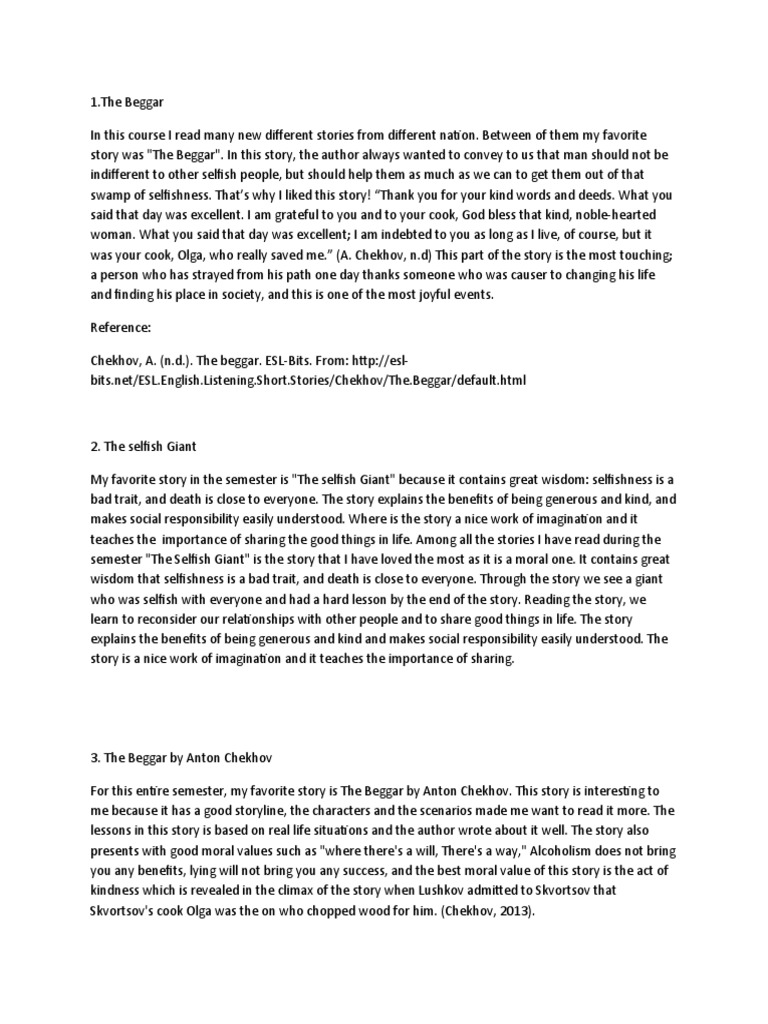 ENGL 0101 Written Assignment Unit 7 - Collec | PDF | Anton Chekhov