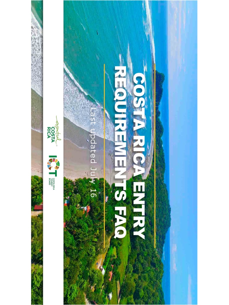 Costa Rica Entry Requirements FAQ - July 16 - English | PDF | Vaccines ...