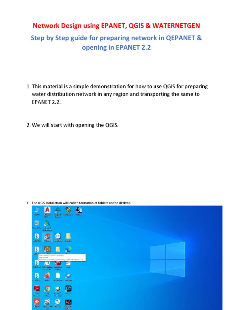 Network Design Using EPANET, QGIS & WATERNETGEN | PDF | Software ...