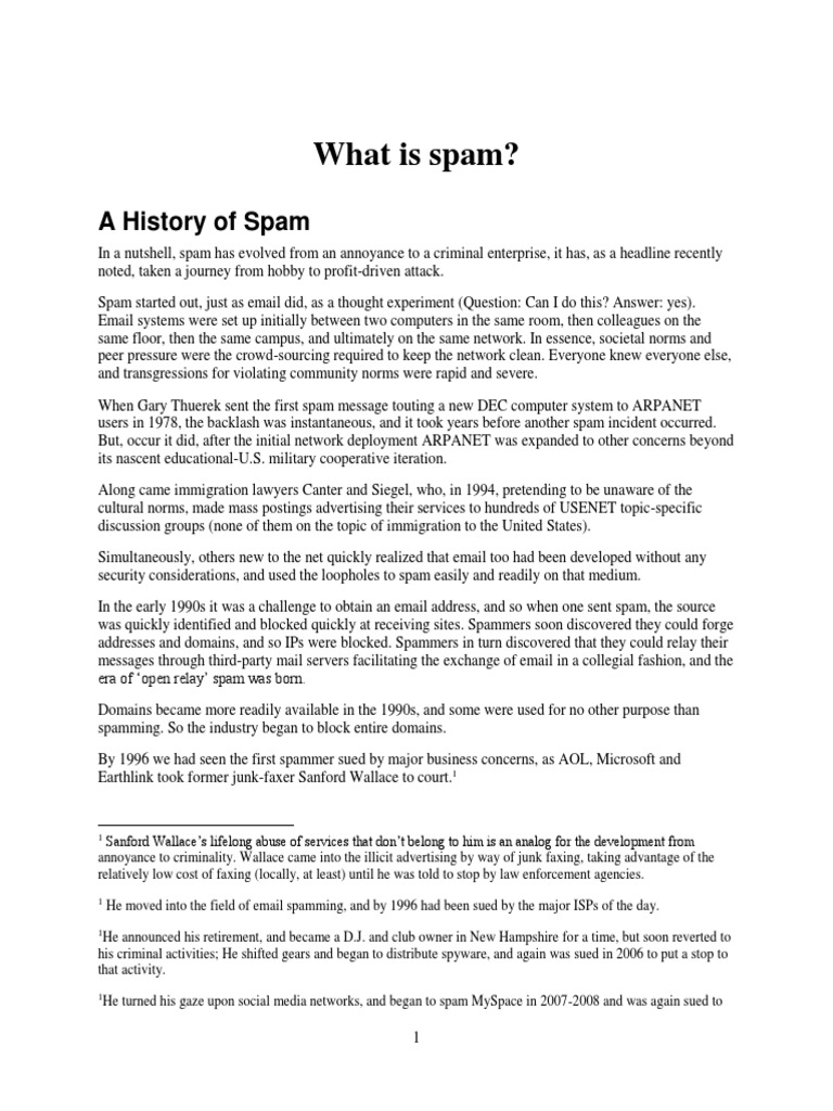 What Is Spam?: A History of Spam | PDF | Spamming | Phishing