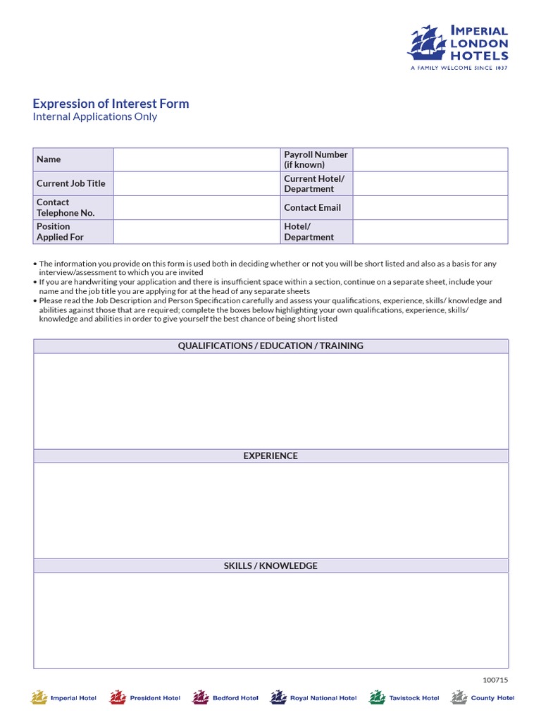 Expression of Interest Form v5 FINAL | PDF | Cognition
