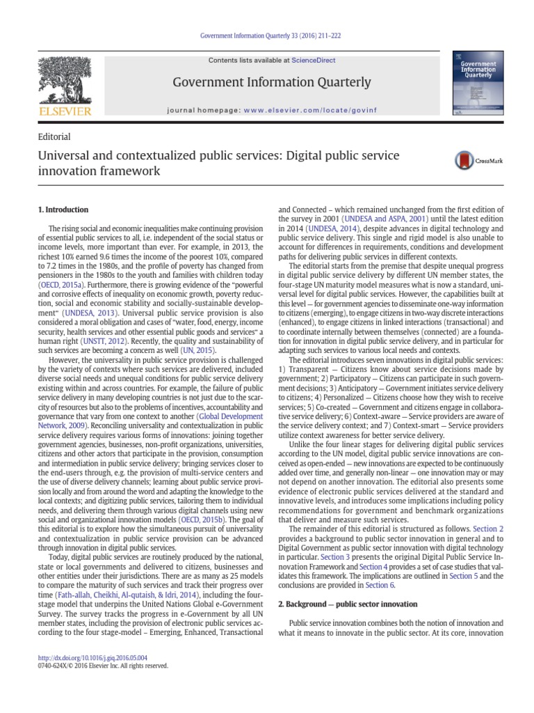 Government Information Quarterly: Editorial | PDF | Innovation | Governance