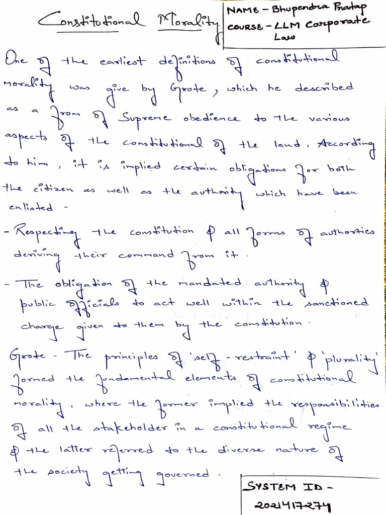 Constitutional Morality | PDF