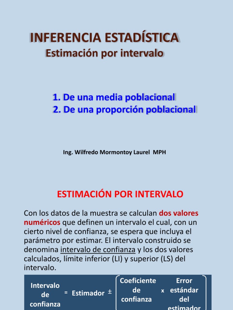 Clase Virtual S12-Estimación Por Intervalo | PDF | Intervalo de confianza | Estimador