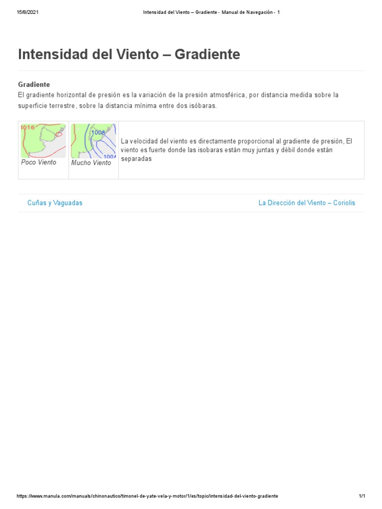 Intensidad Del Viento - Gradiente - Manual de Navegación - 1 | PDF