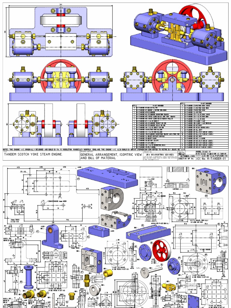 Tandem Scotch Yoke Steam Engine | PDF | Screw | Machines
