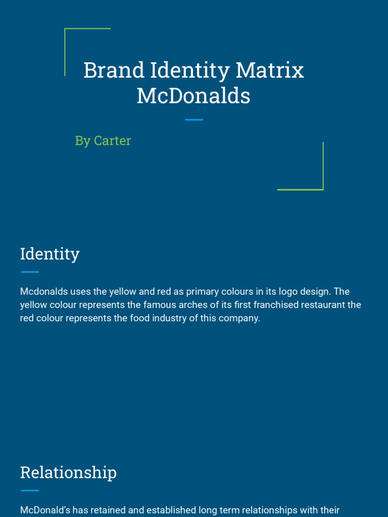 Carter Vanslyke - Brand Identity Matrix | Download Free PDF | Mc Donald ...