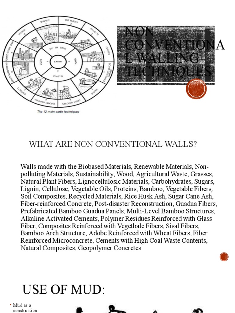 Non Conventional Walling Techniques | PDF | Soil | Mortar (Masonry)