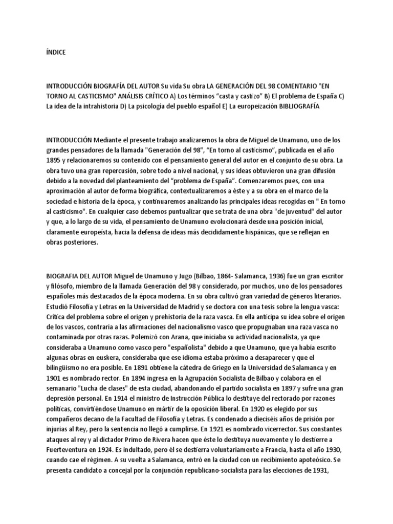 En Torno Al Casticismo | PDF