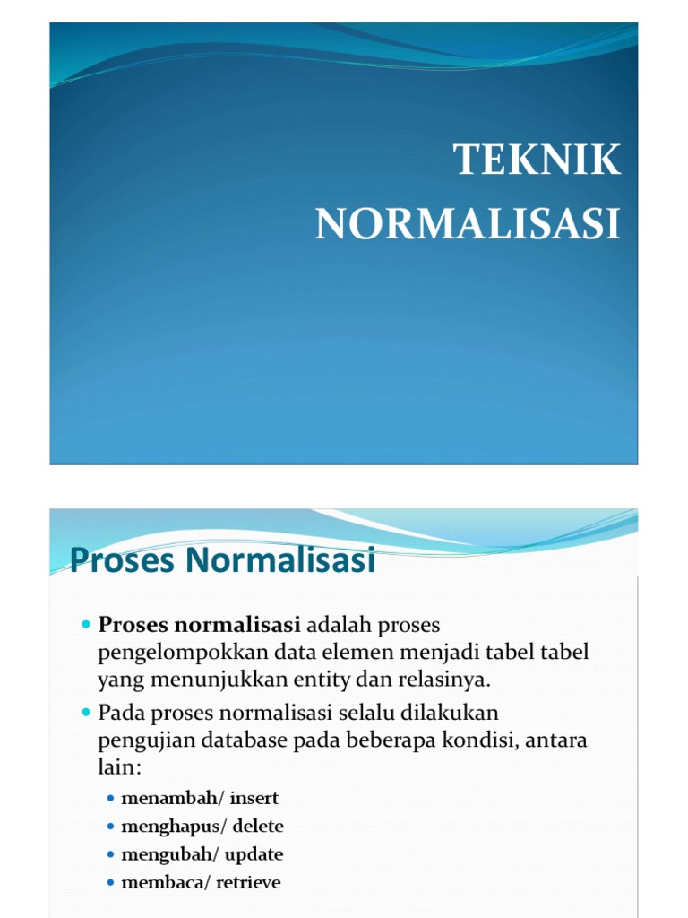 Teknik Normalisasi | PDF