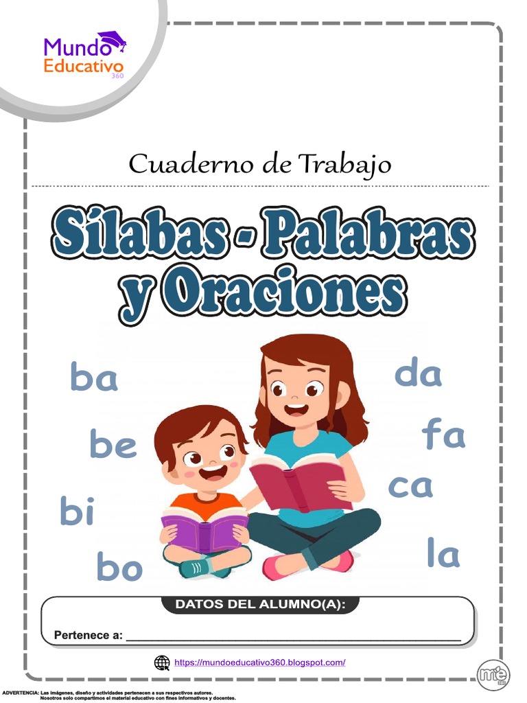 Cuaderno de Sílabas y Oraciones | PDF